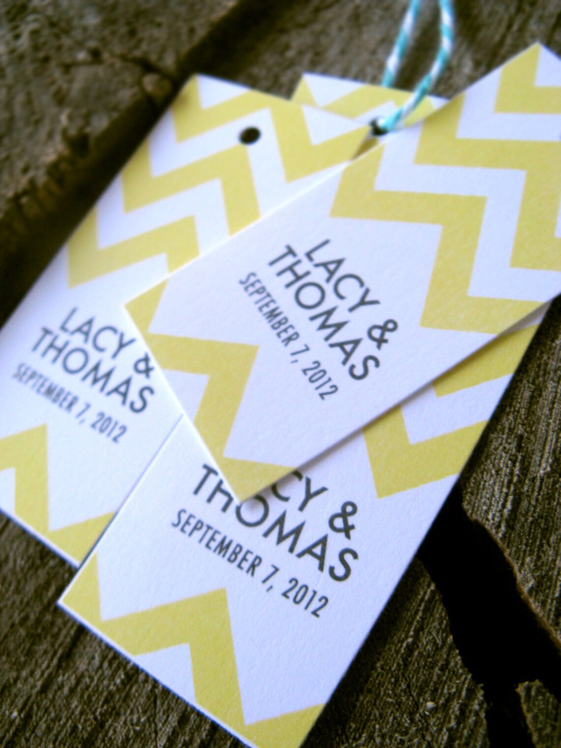 Yellow Chevron Stripe Gift Tags - Wedding Favor Tags - Party Gift Tags ...
