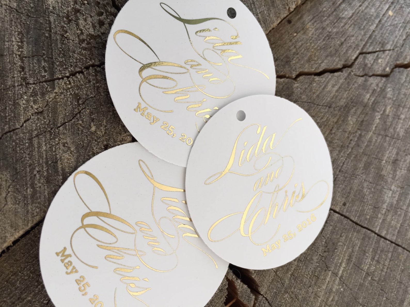 50 Gold Foil Simple Modern Round Tags Rose Gold Foil Favor - Etsy
