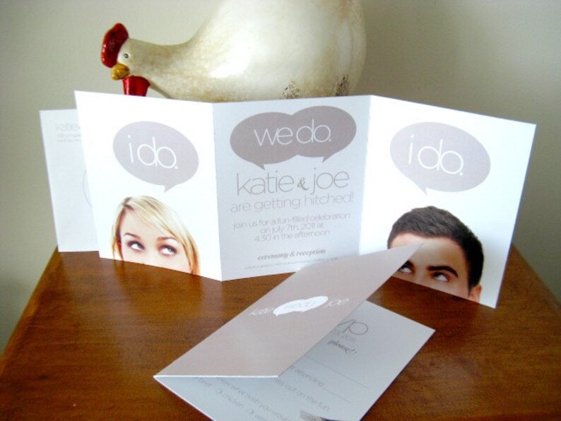 All in One Invite tri Fold Photo Wedding Invitation Z Fold - Etsy