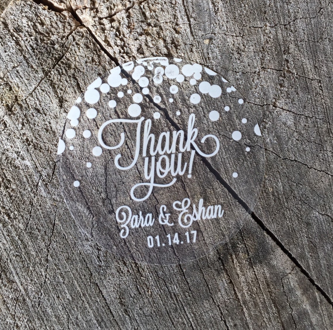Waterproof Mason Jar Mug Favor Sticker Labels, White on Clear Sticker ...