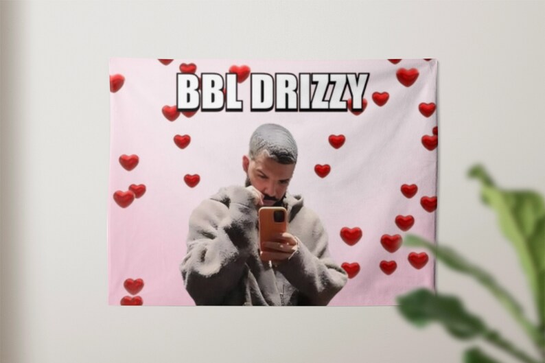 BBL Drizzy Funny Drake Tapestry Room Decor Joke Meme Gift Decorative ...