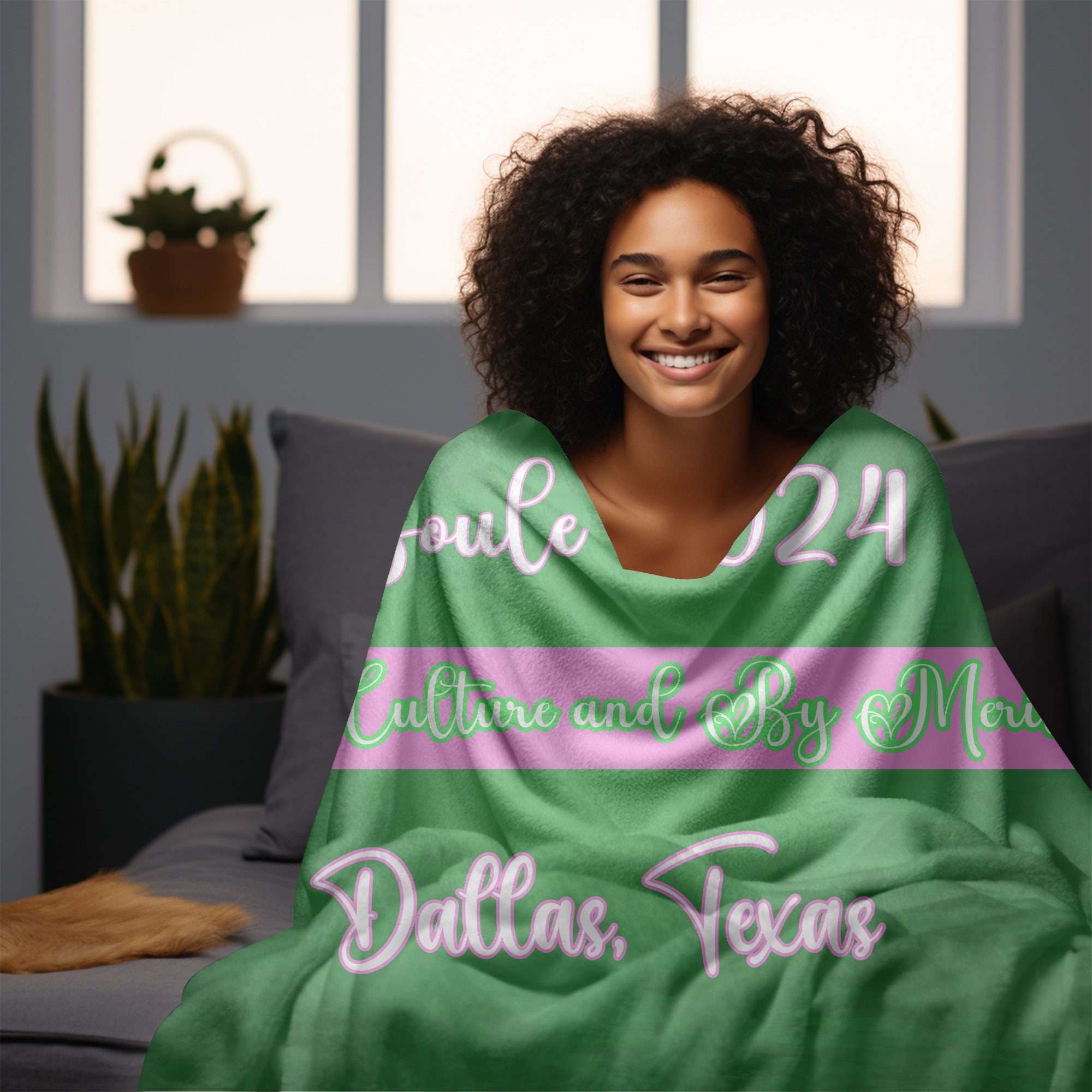 Boule Blanket Dallas Texas 2024, AKA Pink and Green Sorority Gifts ...