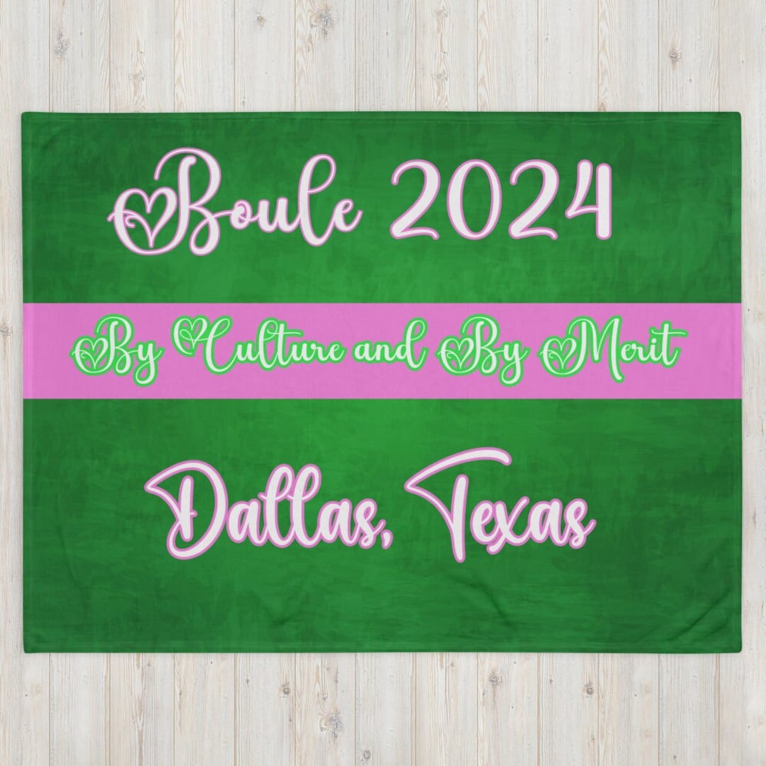 Boule Blanket Dallas Texas 2024, AKA Pink and Green Sorority Gifts ...