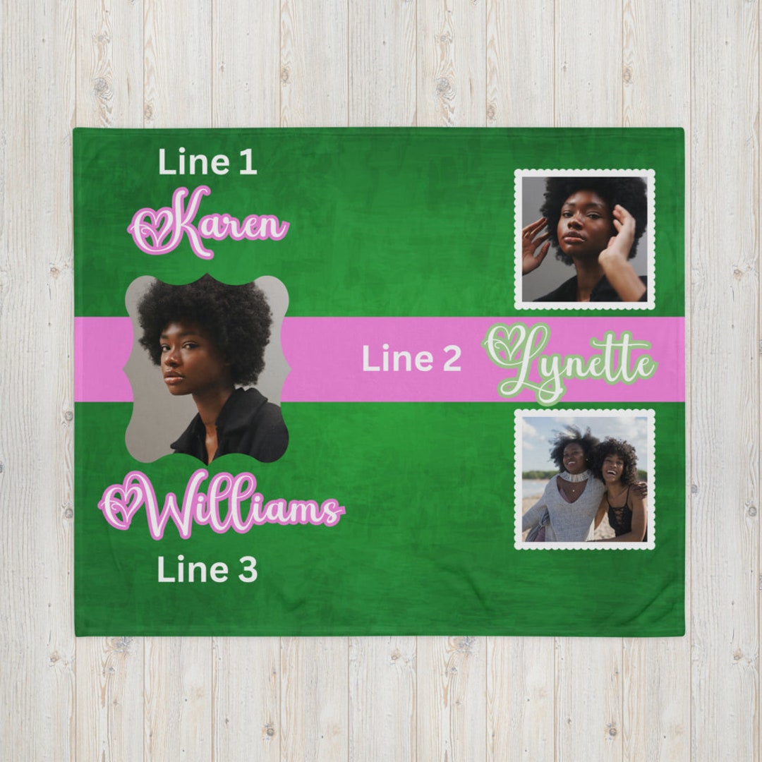 Personalized Pink and Green Custom Blanket, Gift for AKA, Boule ...