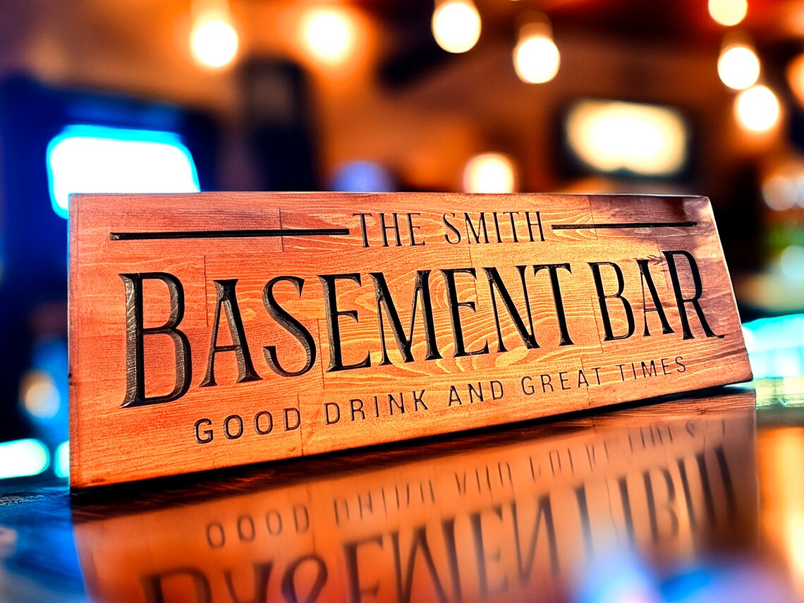 Custom Basement Bar Sign, Custom Bar Sign, Bar Decor, Home Bar ...