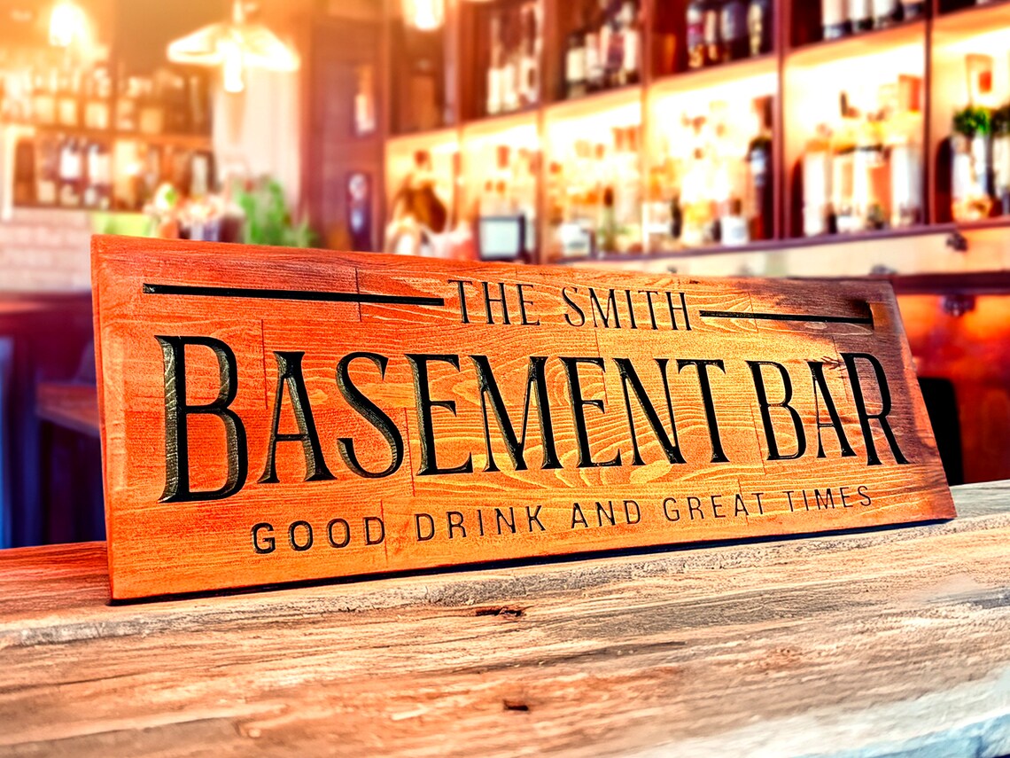 Custom Basement Bar Sign, Custom Bar Sign, Bar Decor, Home Bar ...