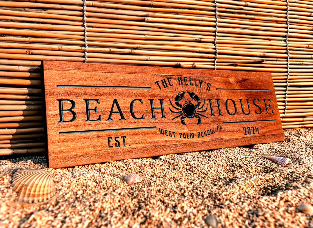 Custom Beach House Wood Sign, Beach House Decor, Beach House Gift ...