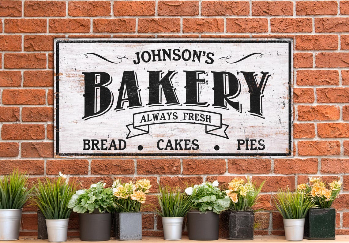 Custom Bakery Sign, Rustic Kitchen Decor, Vintage Dining Room Decor ...
