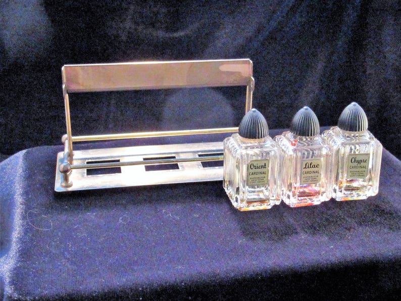 Vintage Cardinal Trio Perfume Caddy.. Chypre, Orient, Lilac Bottles ...
