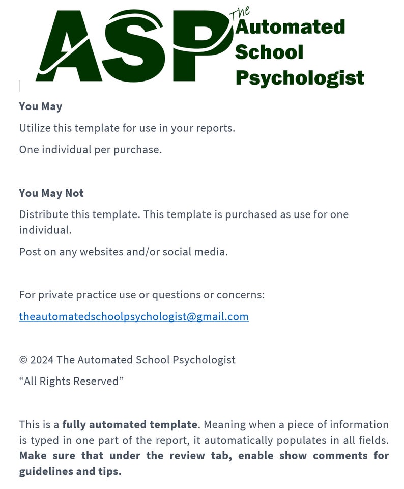 Autism Spectrum Rating Scales (ASRS) Automated Template for ...