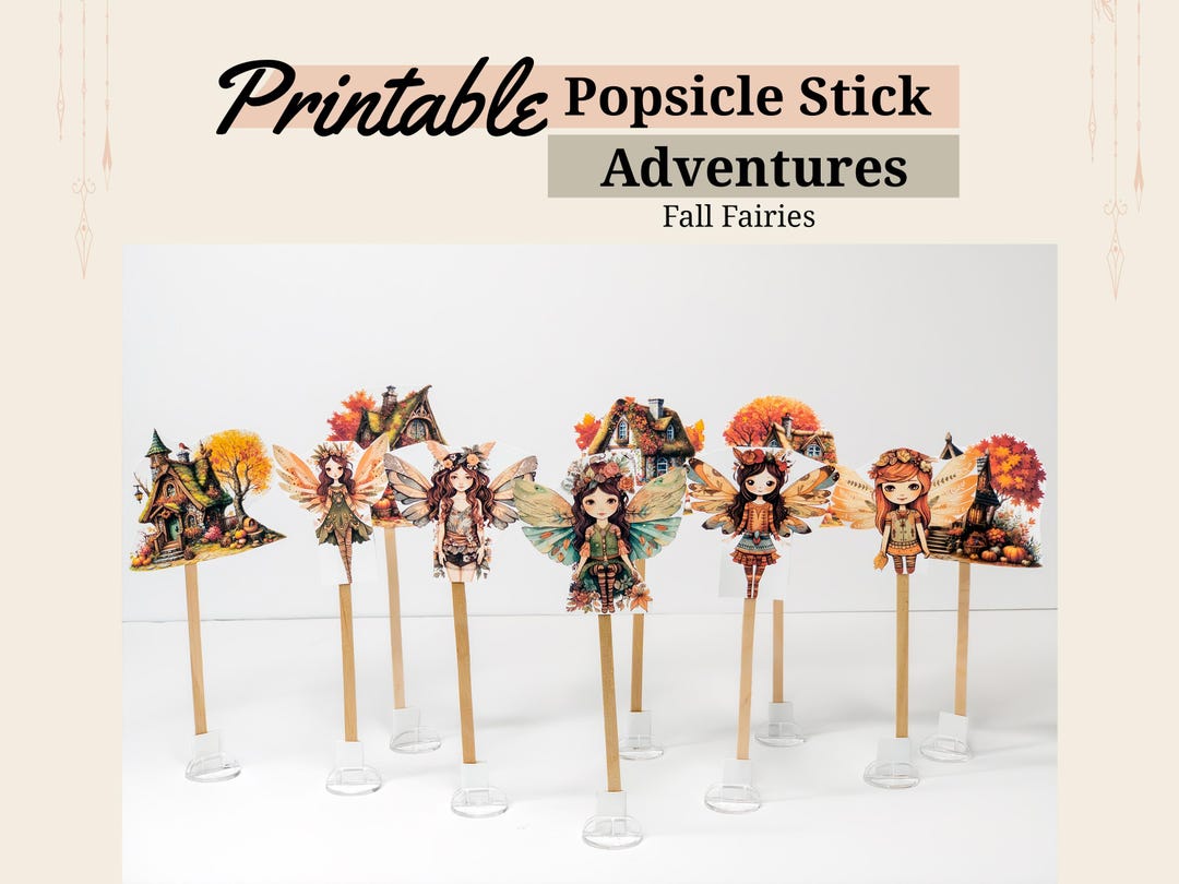 Printable Cute Fall Fairy Popsicle Stick Puppets – DIY Fairy Tale Craft ...