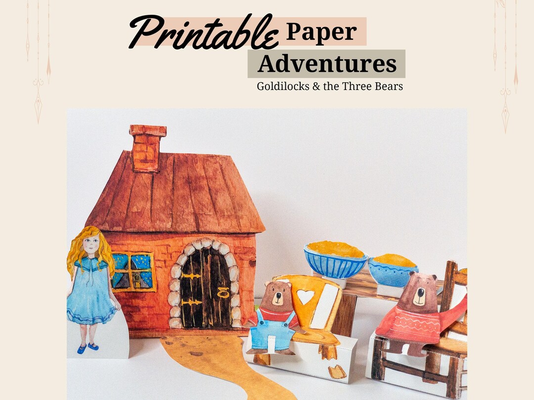 Goldilocks and the Three Bears Paper Printable, Fairy Tale Storytelling ...