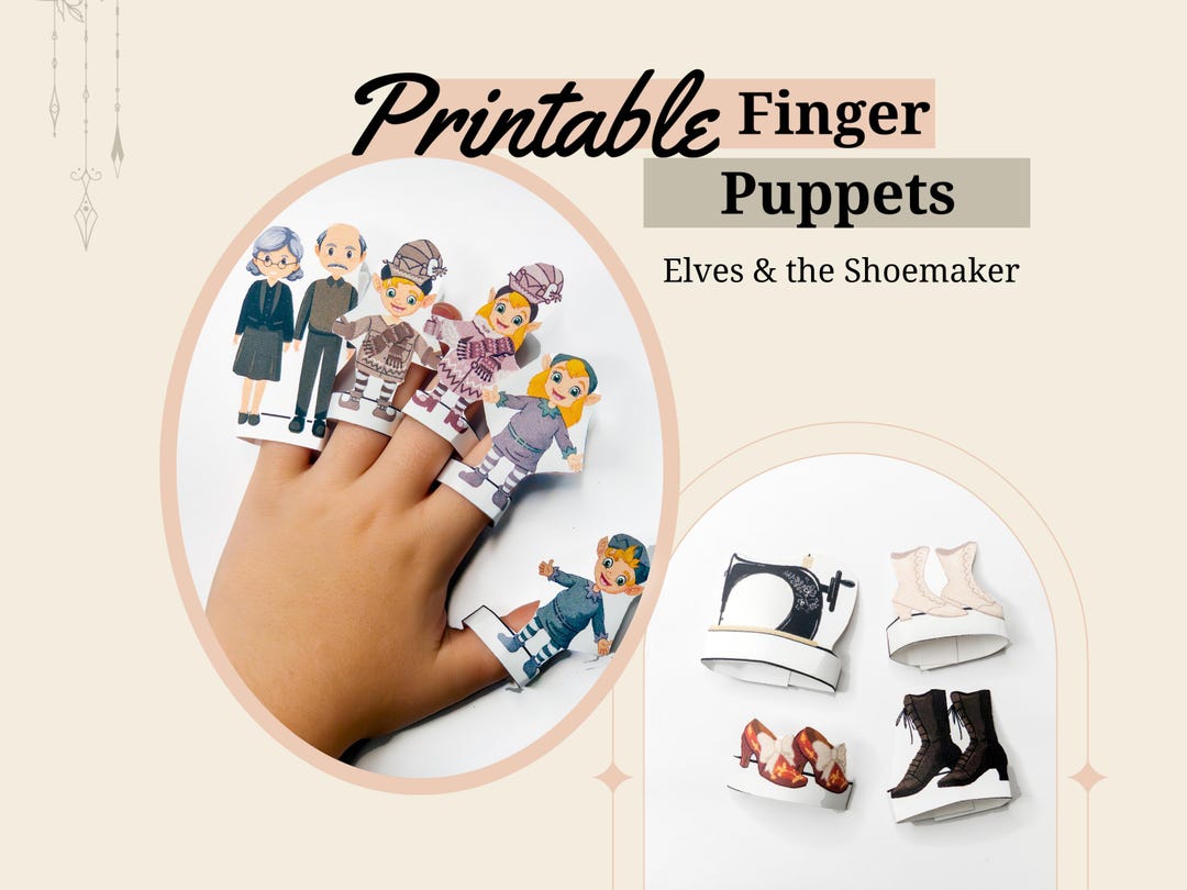 Elves and Shoemaker Finger Puppets: Printable Storytelling Activity ...