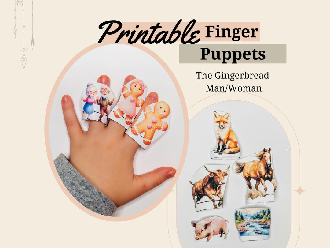 The Gingerbread Man Finger Puppets, Puppet Theater, Small World Play ...