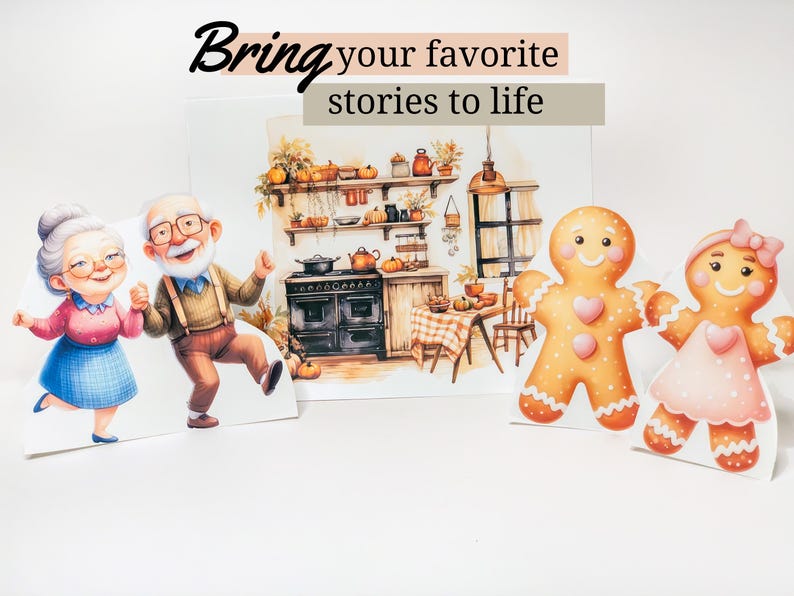 Printable Gingerbread Man Story Kit: Paper Craft Cut & Paste Activity ...