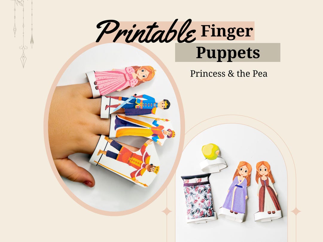 Princess and the Pea Finger Puppets – Printable Fairy Tale Characters ...