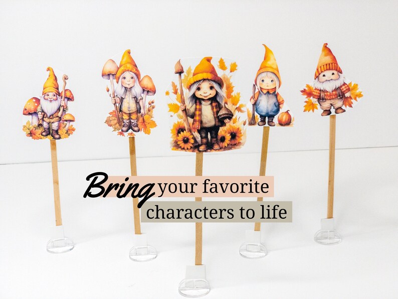 Printable Fall Gnome Popsicle Stick Puppets – Autumn Craft for Kids ...