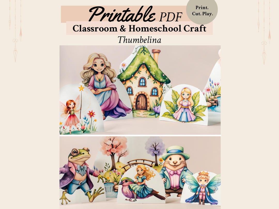 Thumbelina 3D Paper Play Set: Fairy Tale Storytelling Craft, Cut ...