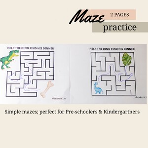 Dinosaurs Tracing Cutting Matching Handwriting Letter Practice Bundle ...