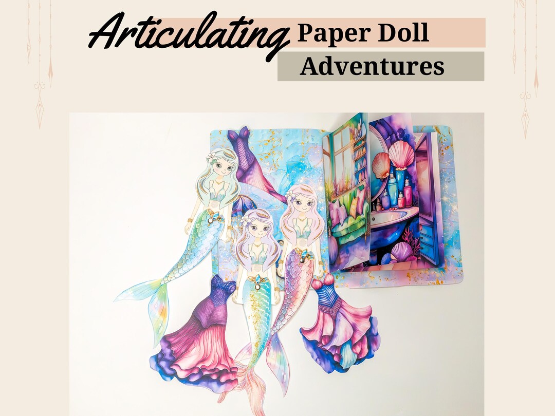 Printable Articulating Mermaid Paper Dolls With Mix & Match Outfits and ...