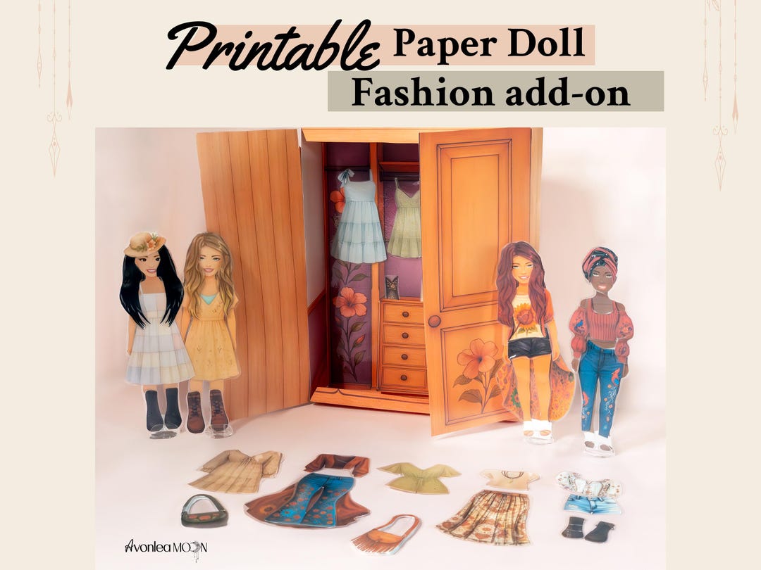 Summer 3D Paper Doll Closet | 4 Printable Dolls, 12 Outfits ...