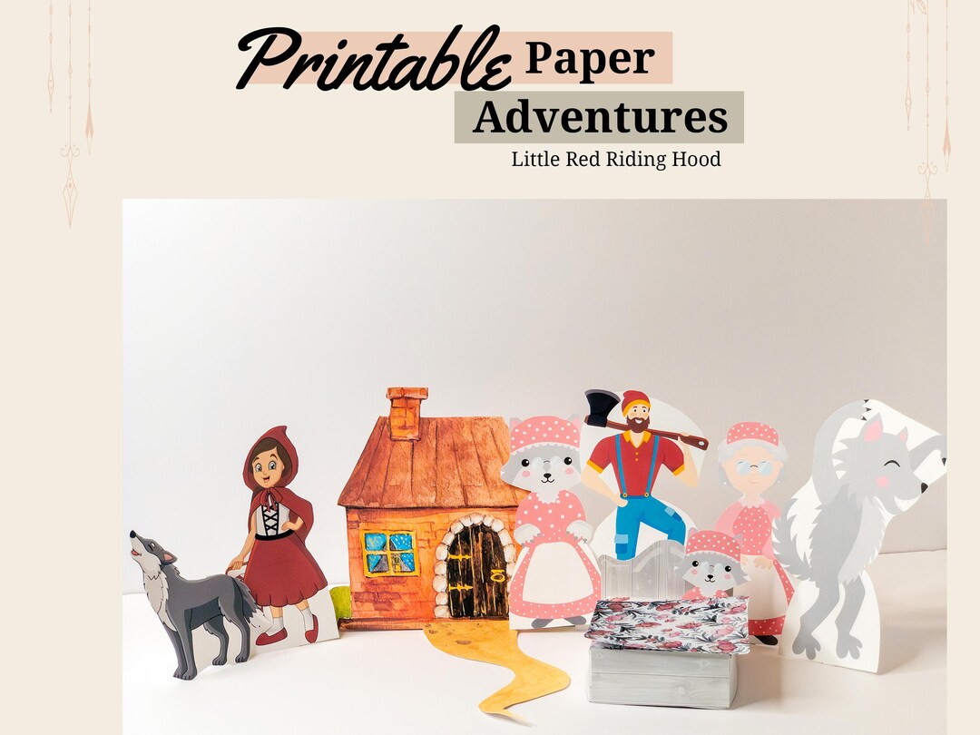 Little Red Riding Hood Printable, Fairy Tale Storytelling, Paper Gifts ...