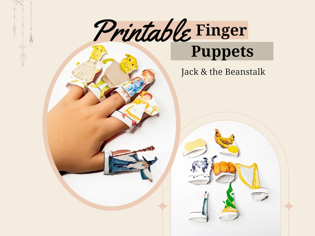 Jack and the Beanstalk Finger Puppets: Storytelling Classroom Activity ...