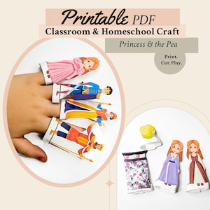 Princess and the Pea Finger Puppets: Storytelling Printable, Classroom ...