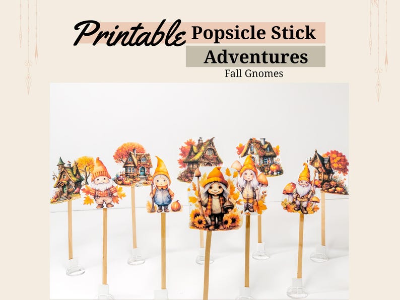 Printable Fall Gnome Popsicle Stick Puppets – Autumn Craft for Kids ...