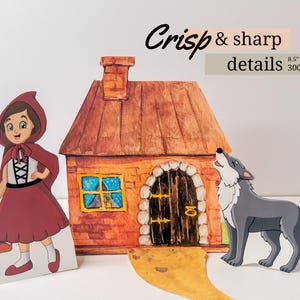 Little Red Riding Hood Printable, Fairy Tale Storytelling, Paper Gifts ...