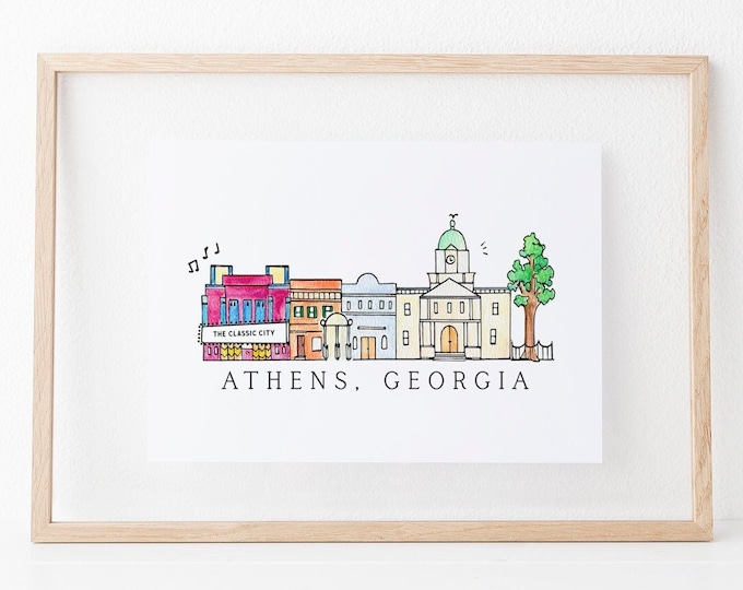 Athens, Georgia Skyline Art Print - Etsy