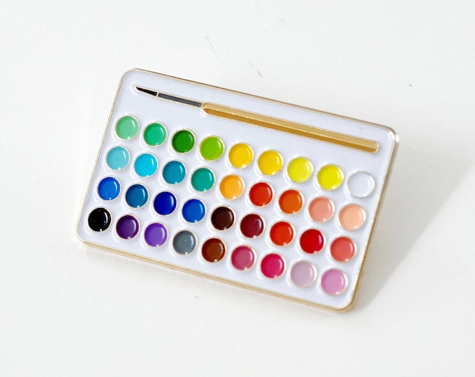 Watercolor Palette Enamel Pin | Etsy