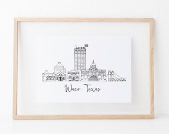 Waco skyline | Etsy