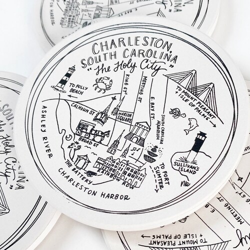 Ceramic Charleston South Carolina Ornament - Etsy