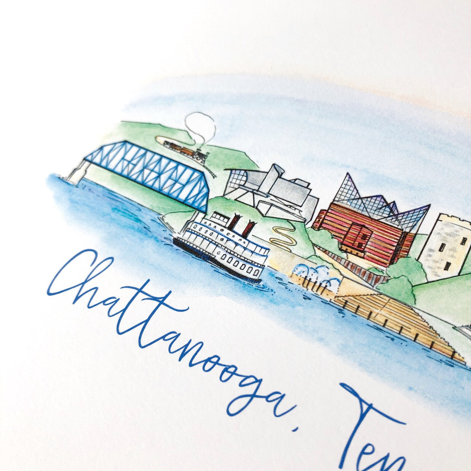 Chattanooga, Tennessee Skyline Art Print: Hand-drawn Art Prints - Etsy