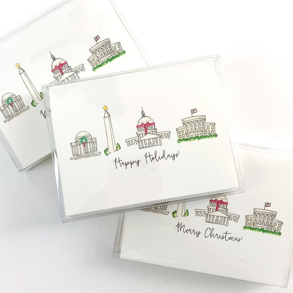 Washington D.C. Holiday Notecard Set | Etsy