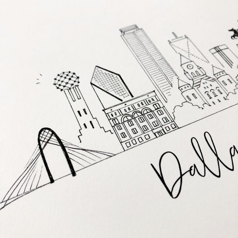 Dallas Texas Skyline Art Print | Etsy