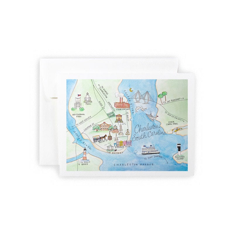 Charleston Map - Etsy