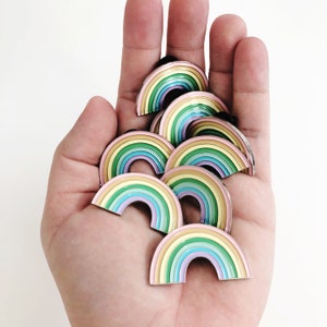 Pastel Rainbow Enamel Pin - Etsy