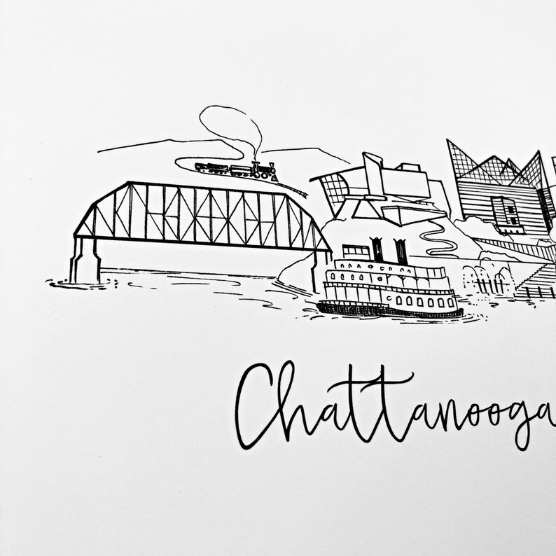 Chattanooga Tennessee Skyline Art Print - Etsy