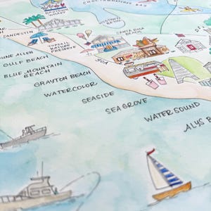 The Beaches of 30A, Florida Art Print: Hand-drawn Art Prints - Etsy