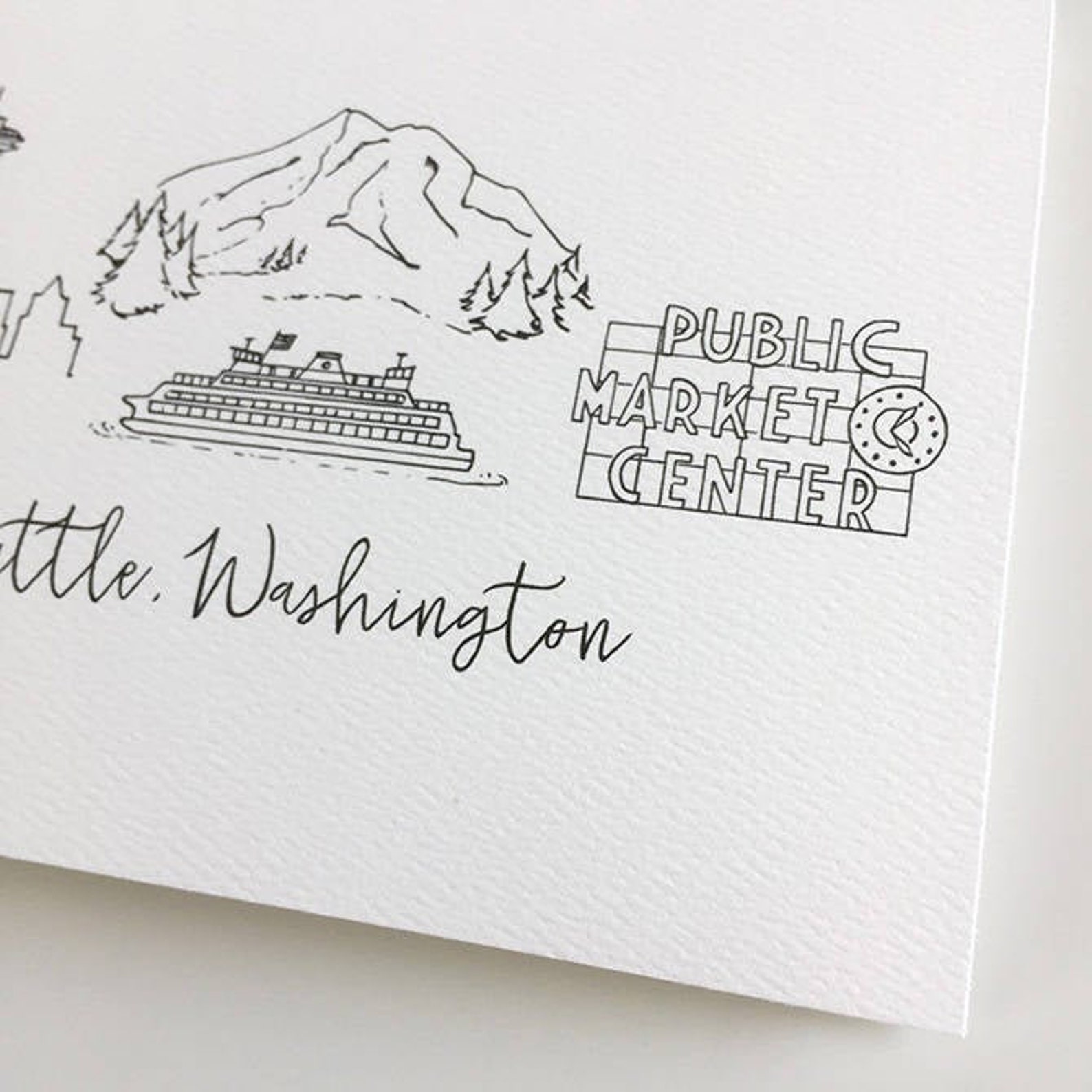 Seattle Washington Greeting Card or Notecard Set - Etsy