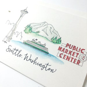 Seattle, Washington Greeting Card or Notecard Set - Etsy