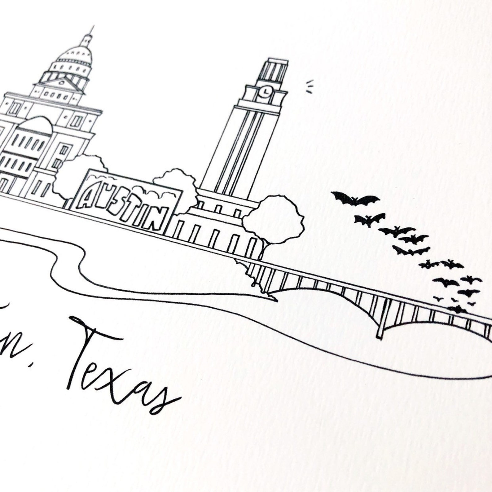 Austin Texas Skyline Art Print - Etsy