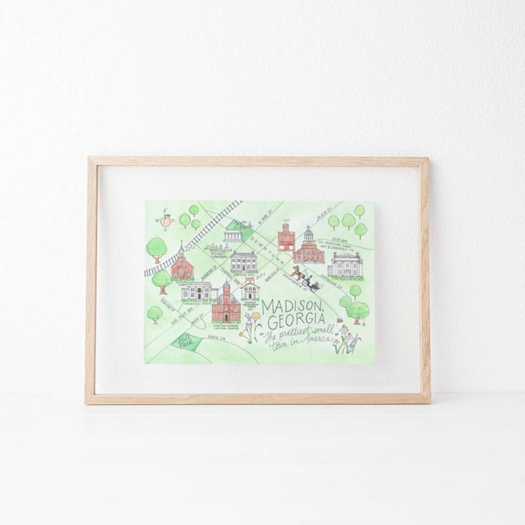 Madison, Georgia Map Art Print: Hand-drawn Art Prints - Etsy