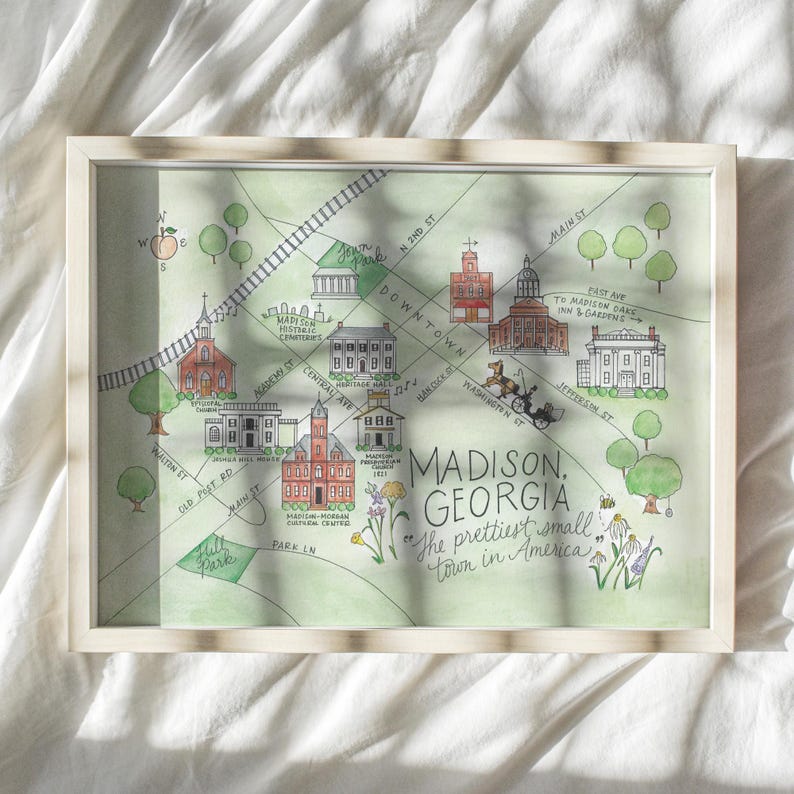 Madison, Georgia Map Art Print: Hand-drawn Art Prints - Etsy