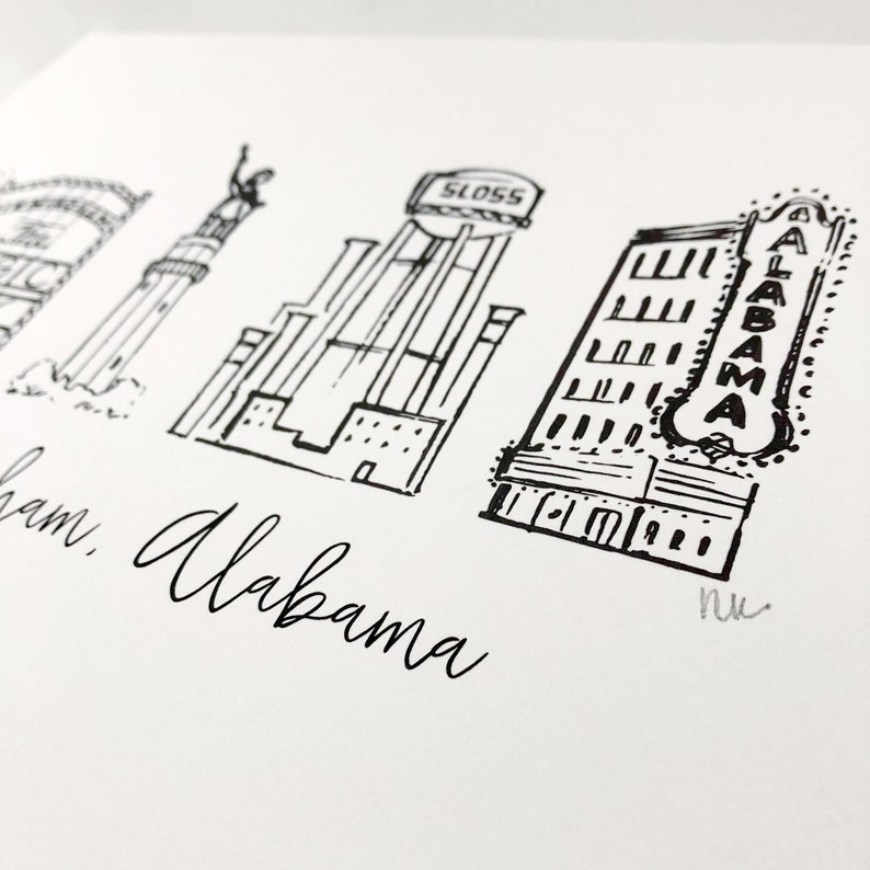 Birmingham Alabama Skyline Art Print | Etsy
