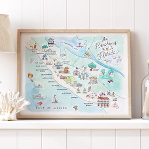 The Beaches of 30A, Florida Art Print: Hand-drawn Art Prints - Etsy
