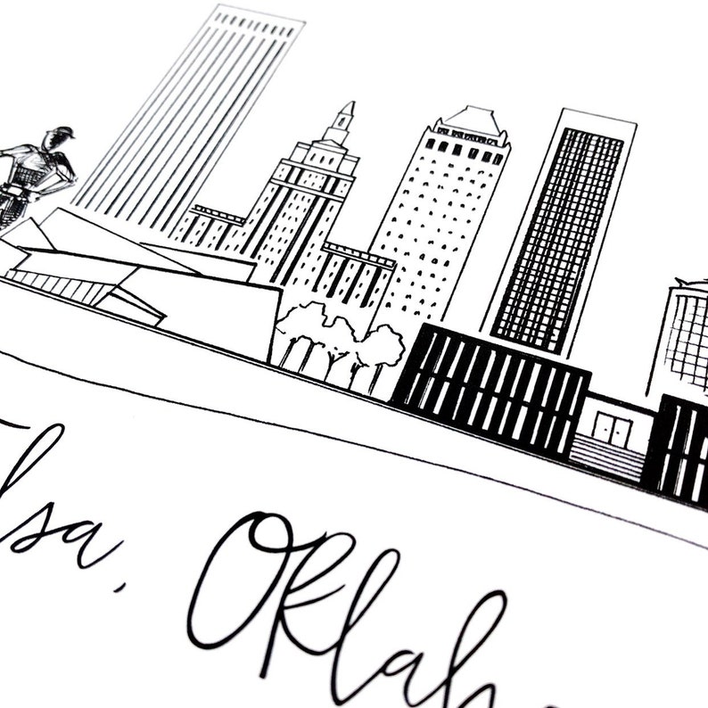 Tulsa Oklahoma Skyline Art Print - Etsy