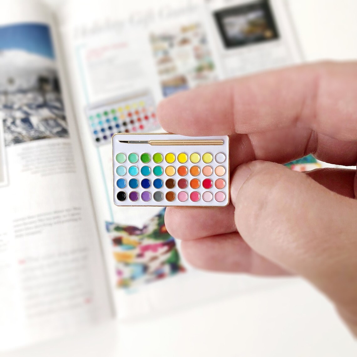 Watercolor Palette Enamel Pin - Etsy